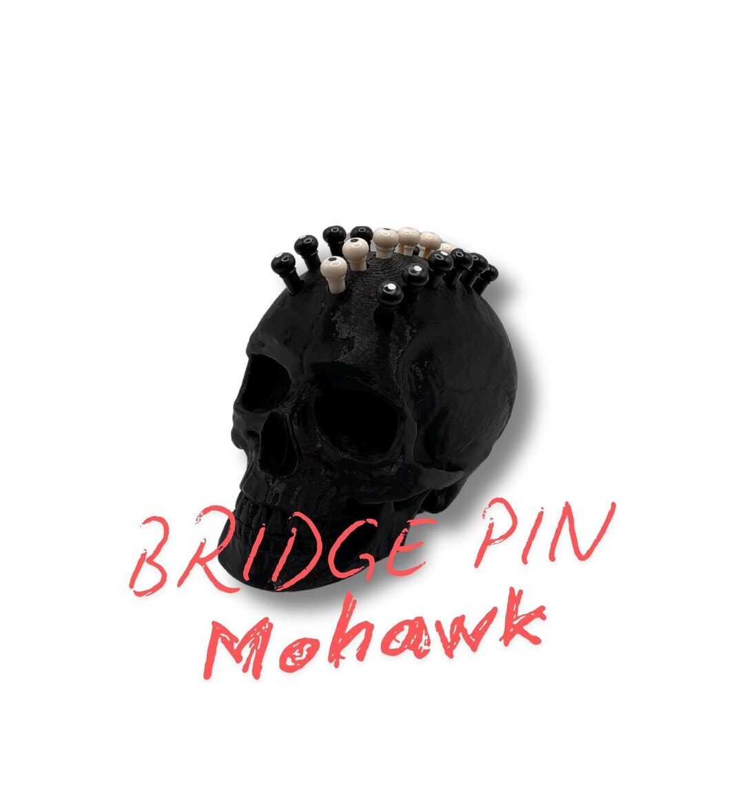 Skull Mohawk Bridge Pin Holder | Acoustic Guitar Accessory - Etsy UK