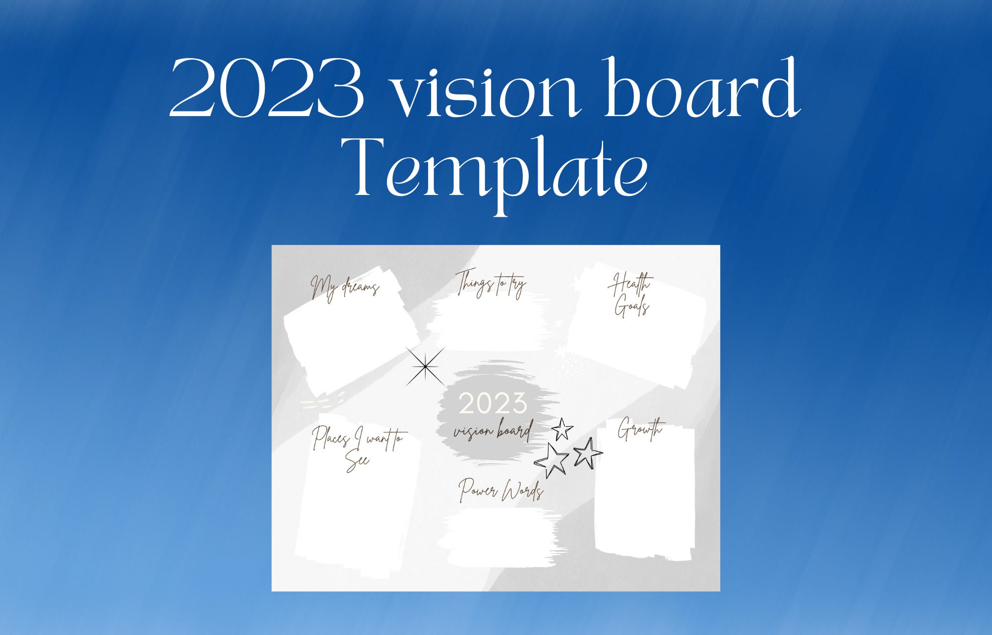 Vision Board Template, 2023 Goal Manifestation, Printable Journal Pages ...
