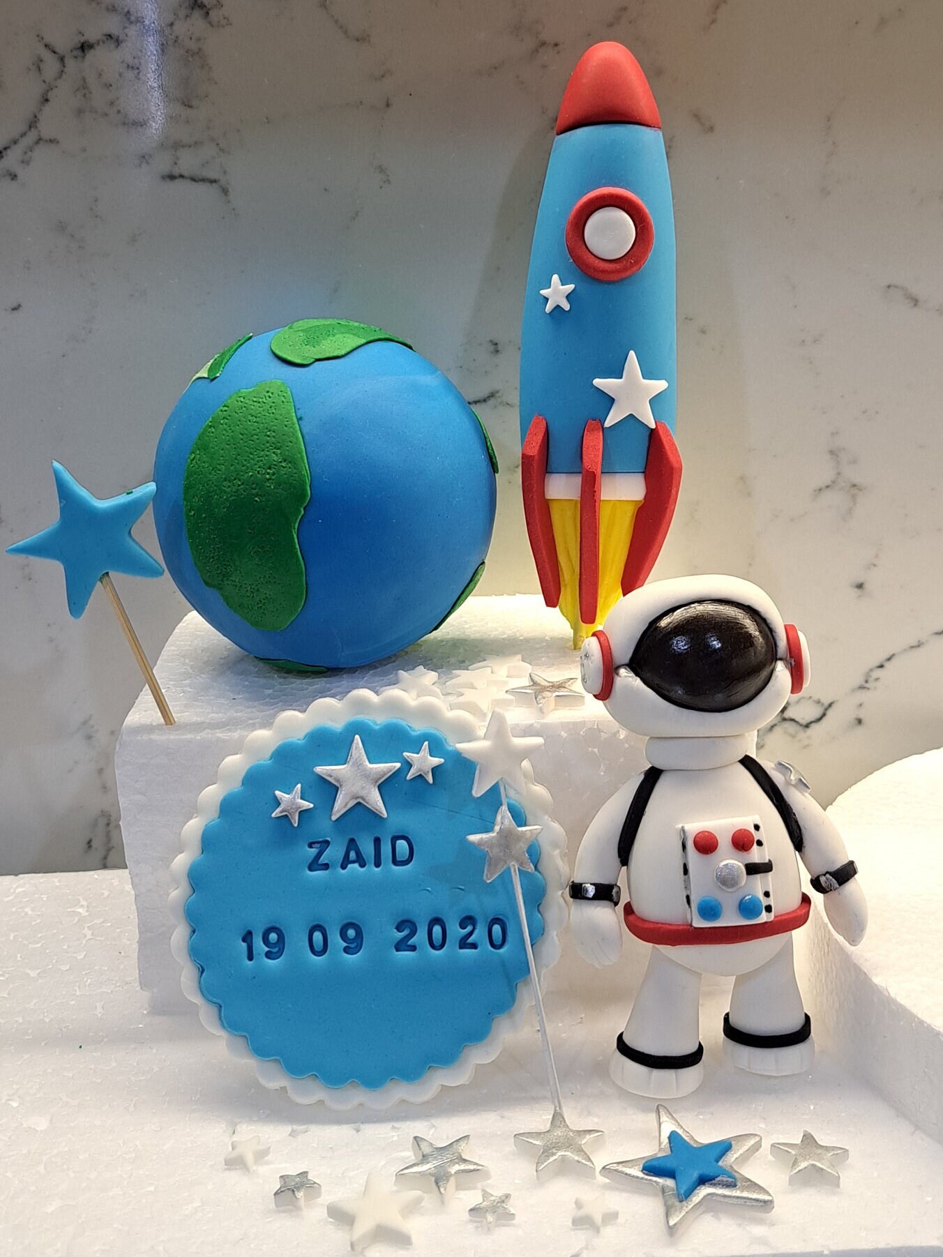Astronaut Fondant Space Cake Topper Space Theme Cake Topper - Etsy