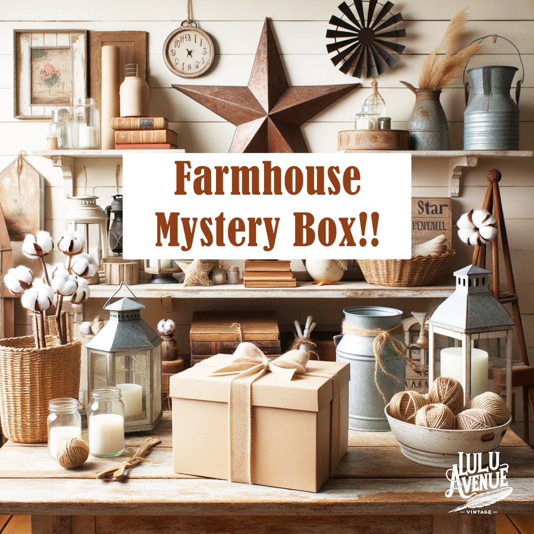 Farmhouse Mystery Box: Primitive Antiques, Rustic Stoneware, Country ...