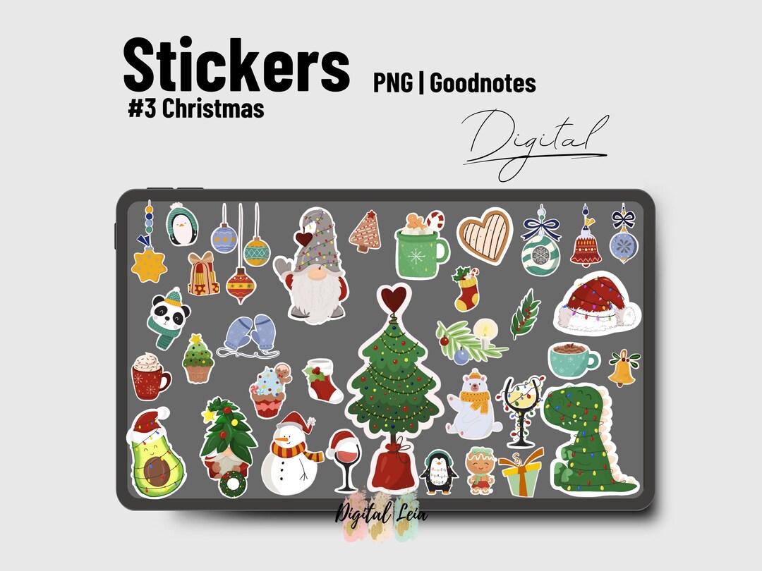 Christmas Digital Stickers, Christmas PNG Stickers, Goodnotes Stickers ...