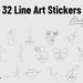Body Line Art Stickers 300 Dpi PNG SVG Goodnotes Stickers Digital ...