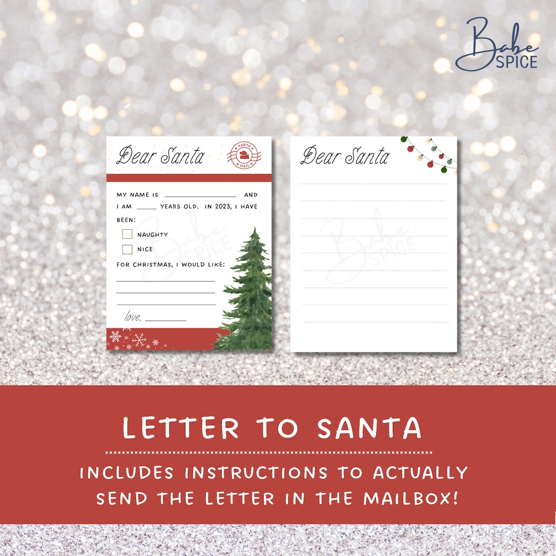 Letter to Santa Printable Santa Letter, Christmas Printable, Christmas ...