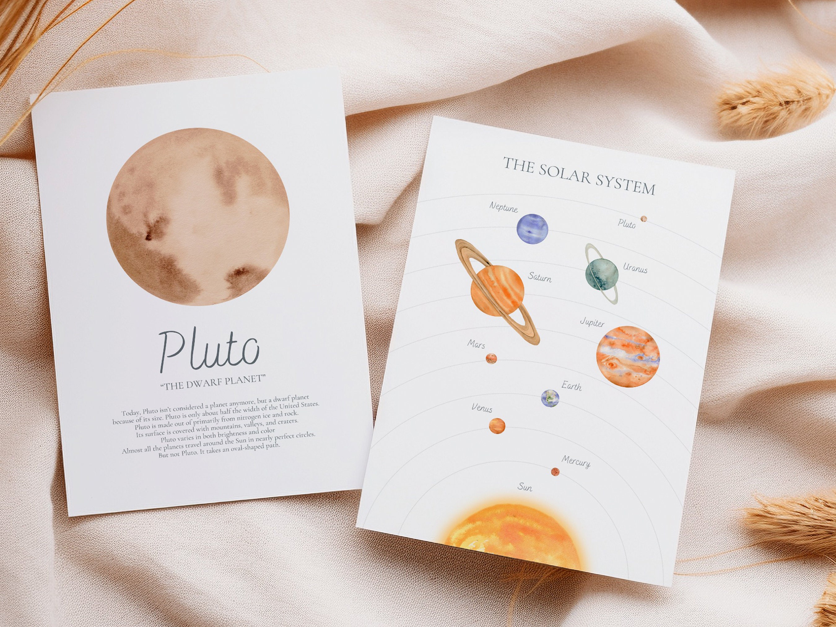 Illustrated Solar System Flash Cards - Solar System Cards - Homeschool ...