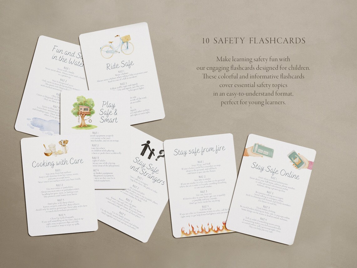 Safety Flashcards for Children - Educational Safety Rules for Kids ...