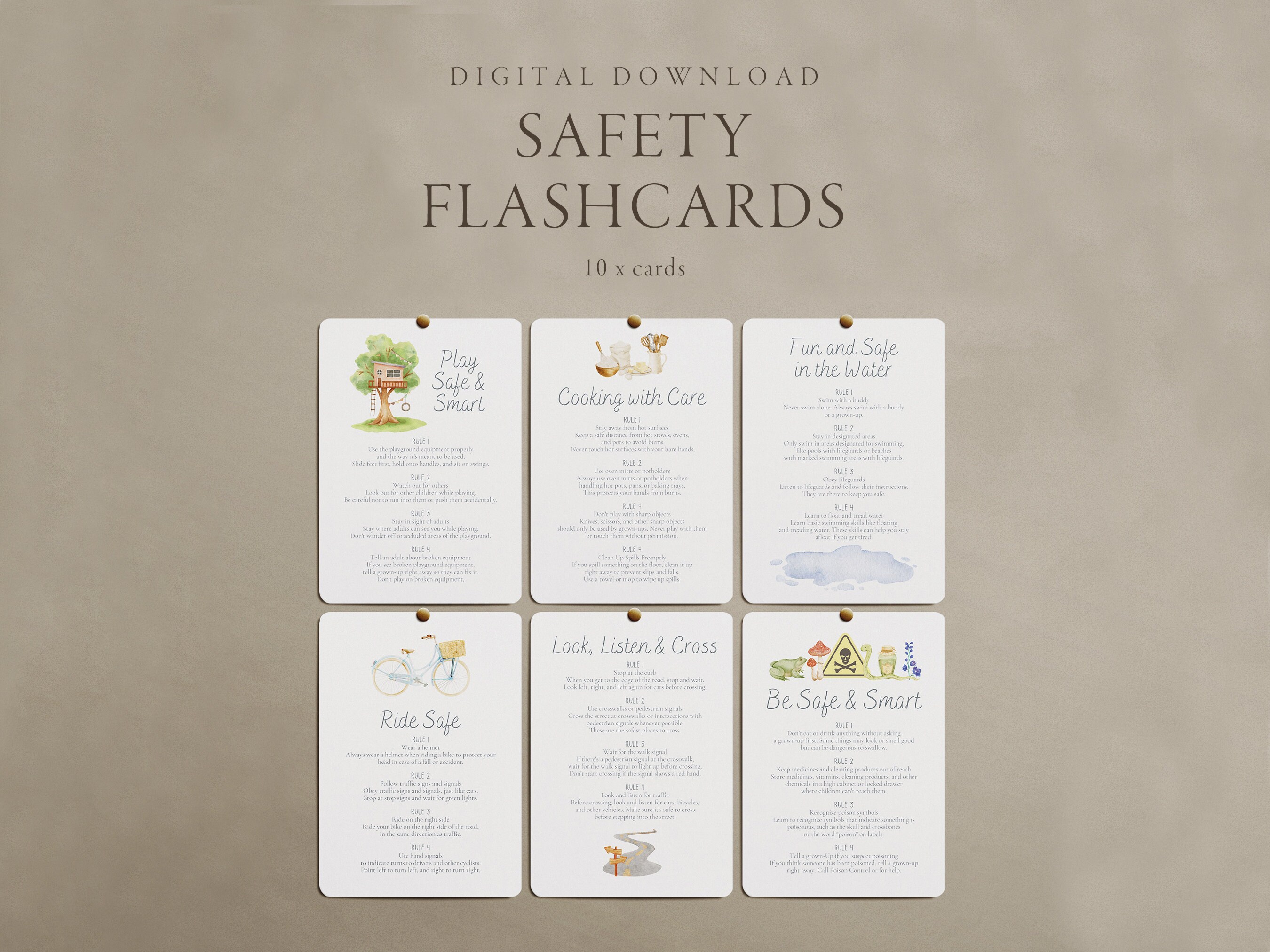 Safety Flashcards for Children - Educational Safety Rules for Kids ...