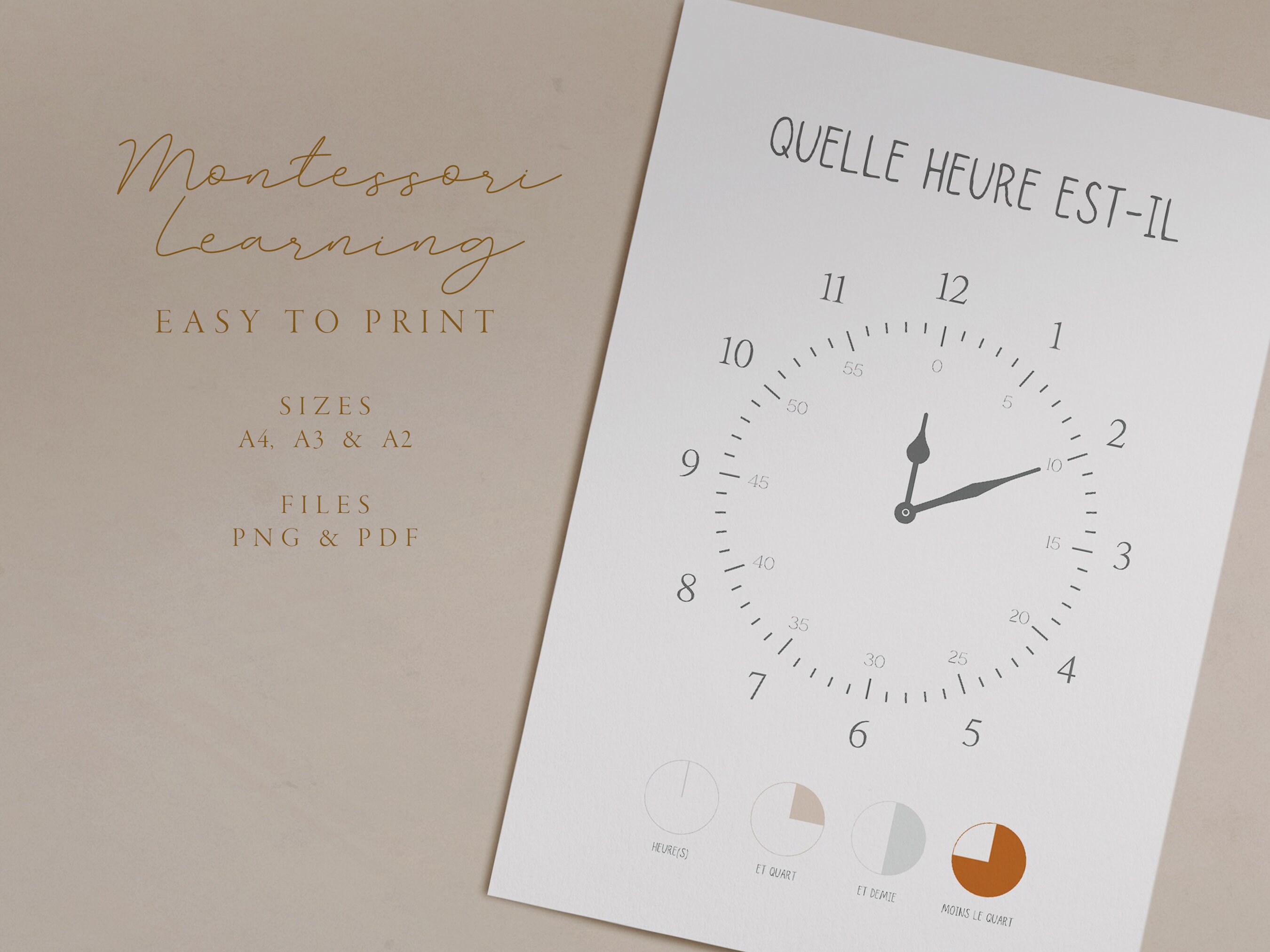 French Telling Time Poster: Montessori Playroom Decor (digital Download ...