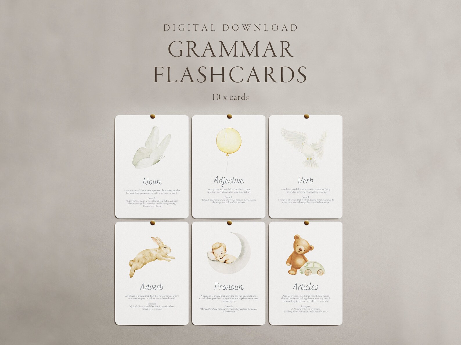 Grammar Flashcards for Children - Educational Grammar for Kids ...