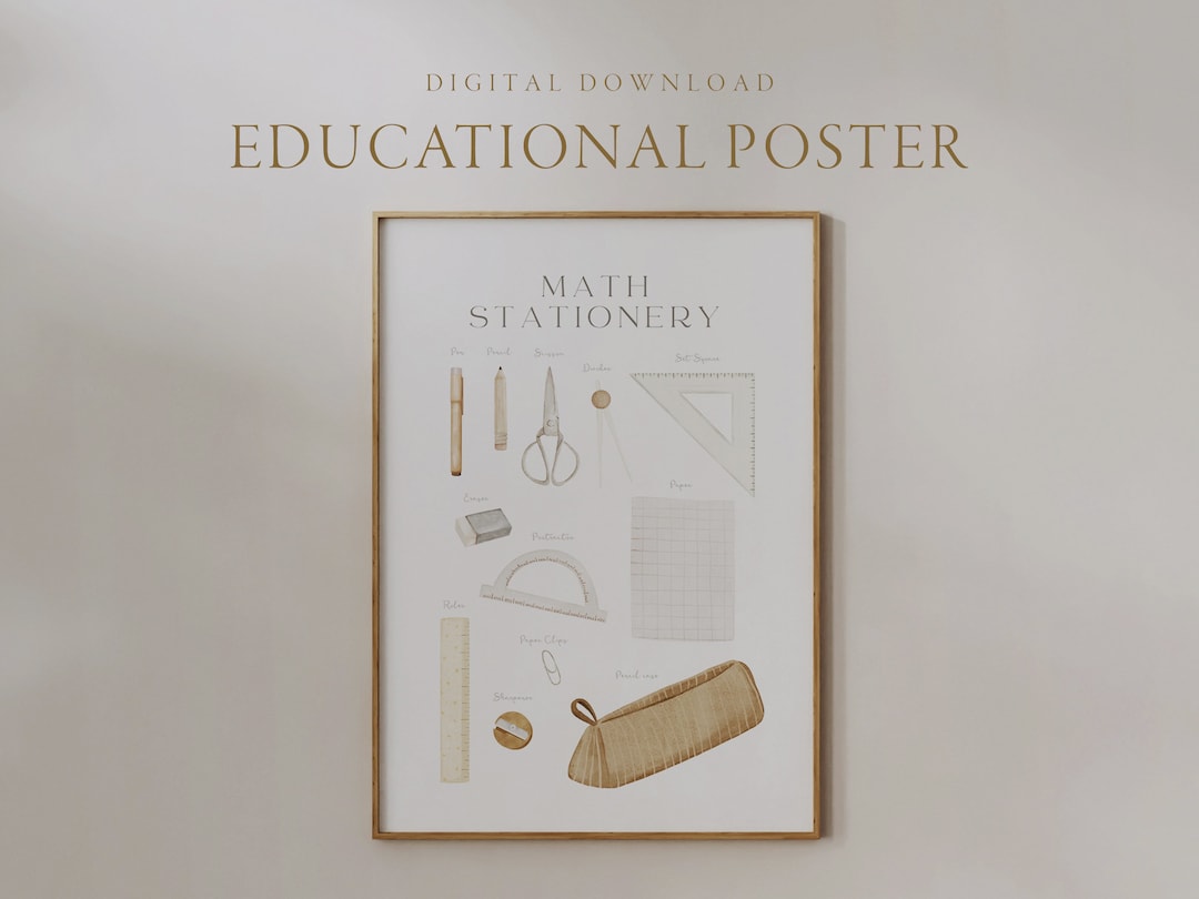 Watercolor Math Poster - Educational Printable Wall Art - Montessori ...