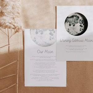 Moon Phases Flash Cards - Lunar Phases - PDF - DIGITAL - Moon Facts ...