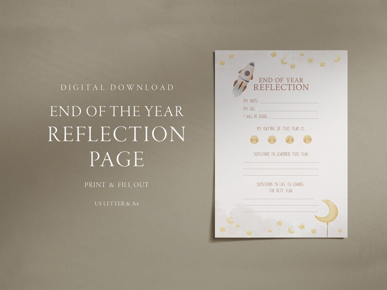 End of the Year Reflection for Children Printable Activity ...