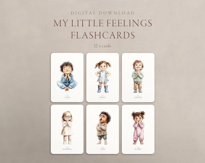 Feelings Flash Cards for Kids: Emotional Learning, Calm Corner (PDF ...