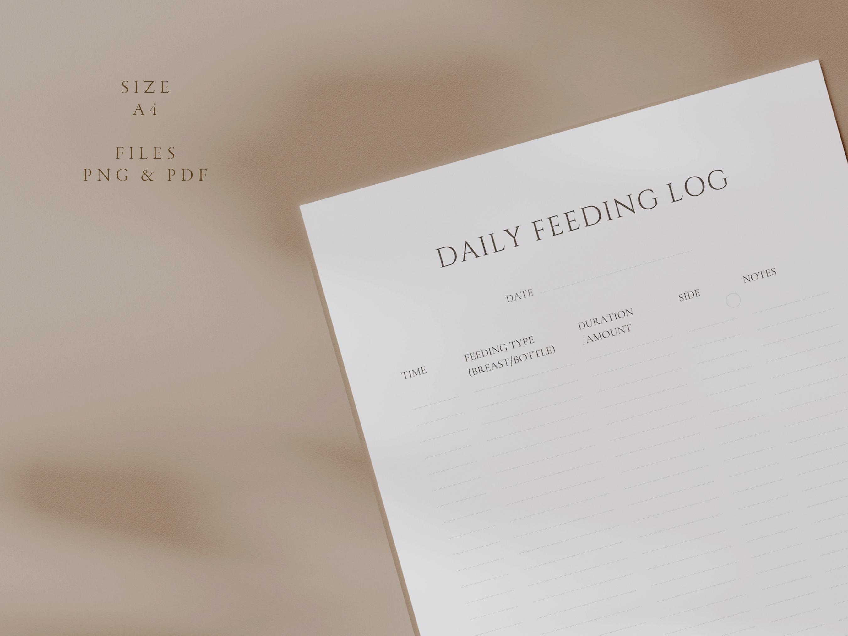 Baby Feeding Log Printable: Newborn Tracker Sheet (digital Download) - Etsy