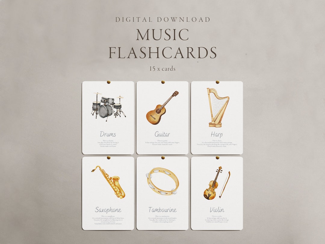 Music Flashcards for Kids: Instruments & Genres (digital Download) - Etsy