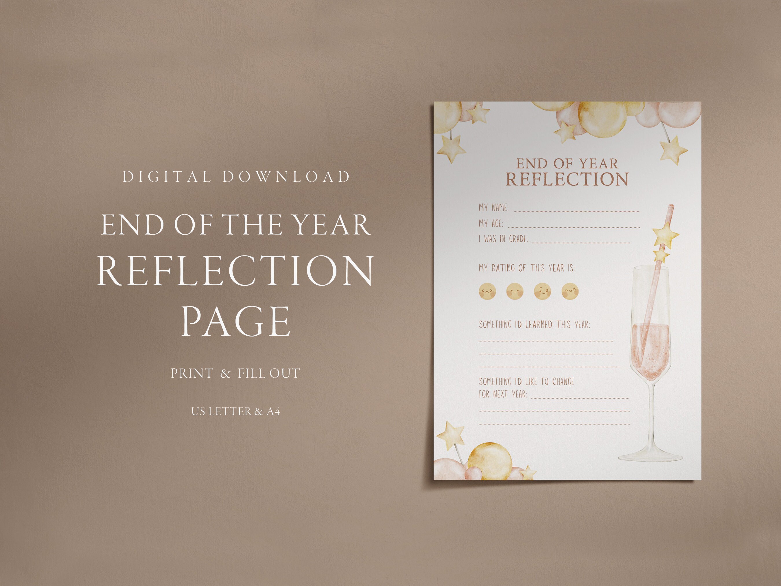 End of Year Reflection for Kids - Printable Memory Worksheet - Time ...