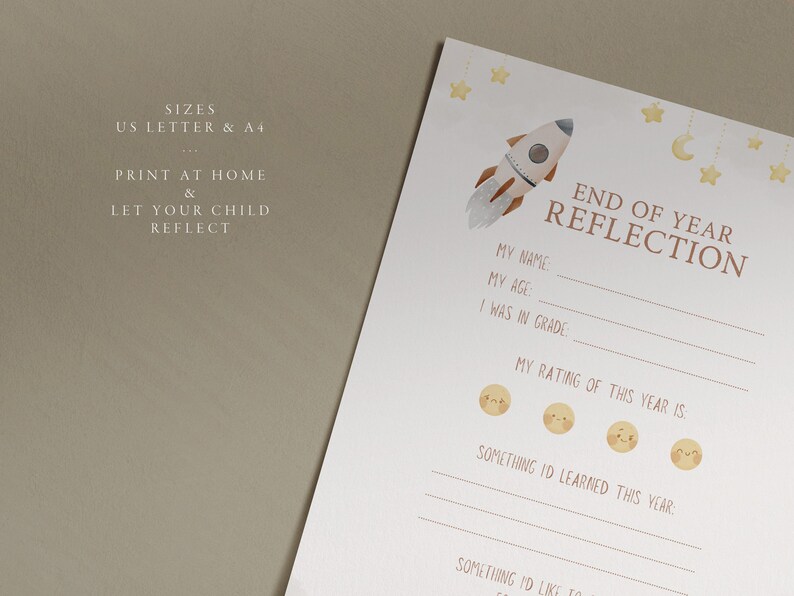 End of the Year Reflection for Children Printable Activity ...