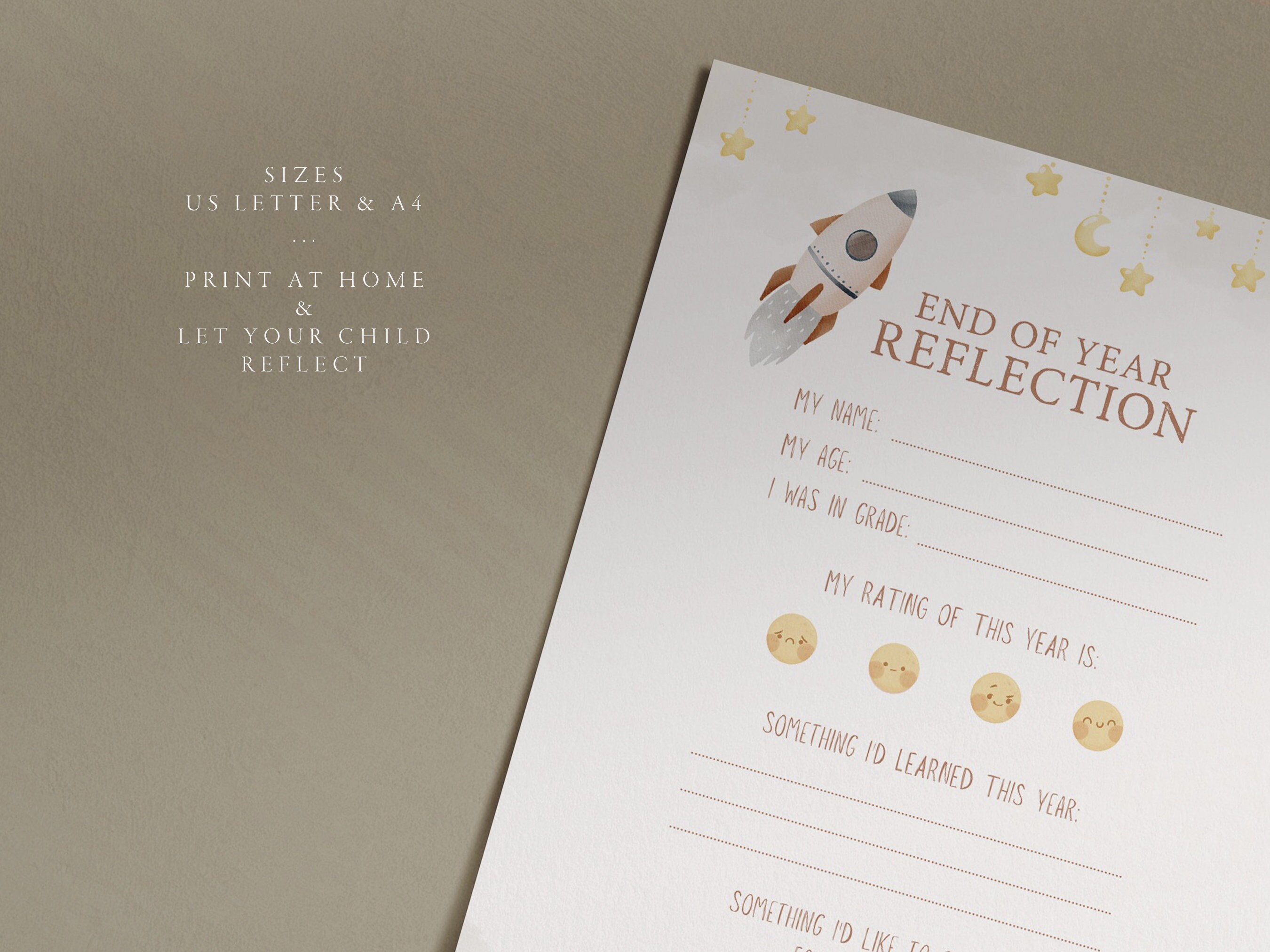 End of the Year Reflection for Children Printable Activity ...