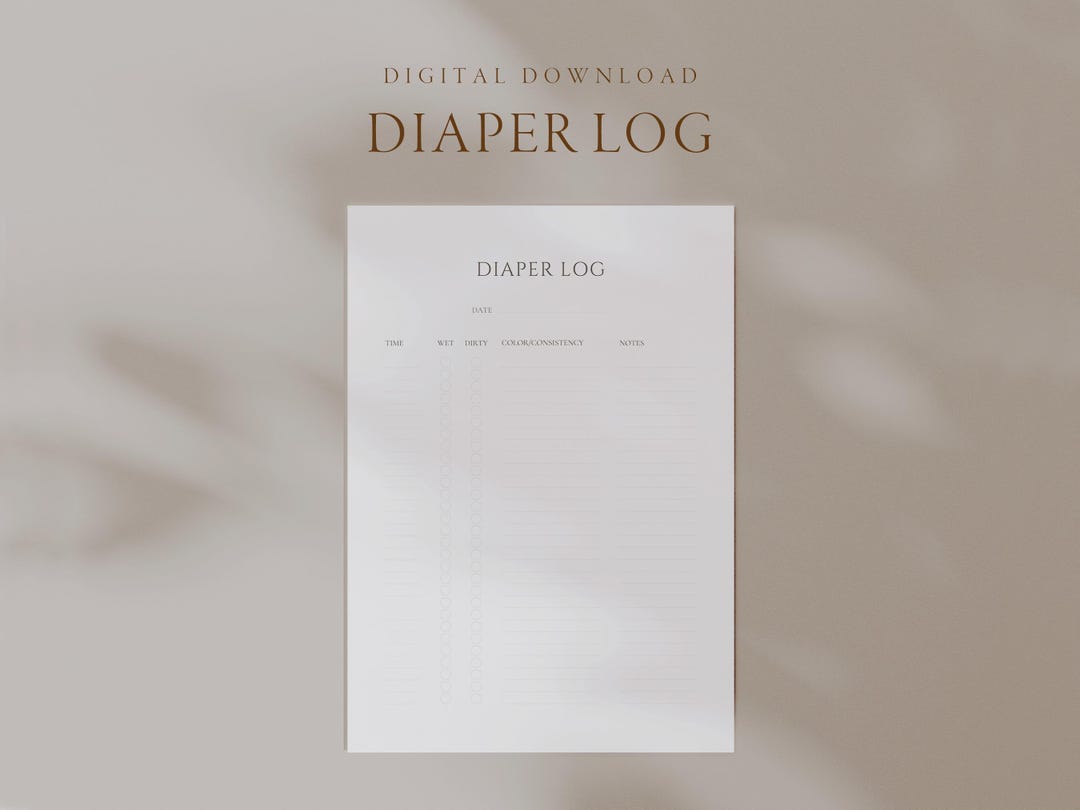Diaper Log Printable - Baby Diaper Tracker PDF - Newborn Wet & Dirty ...