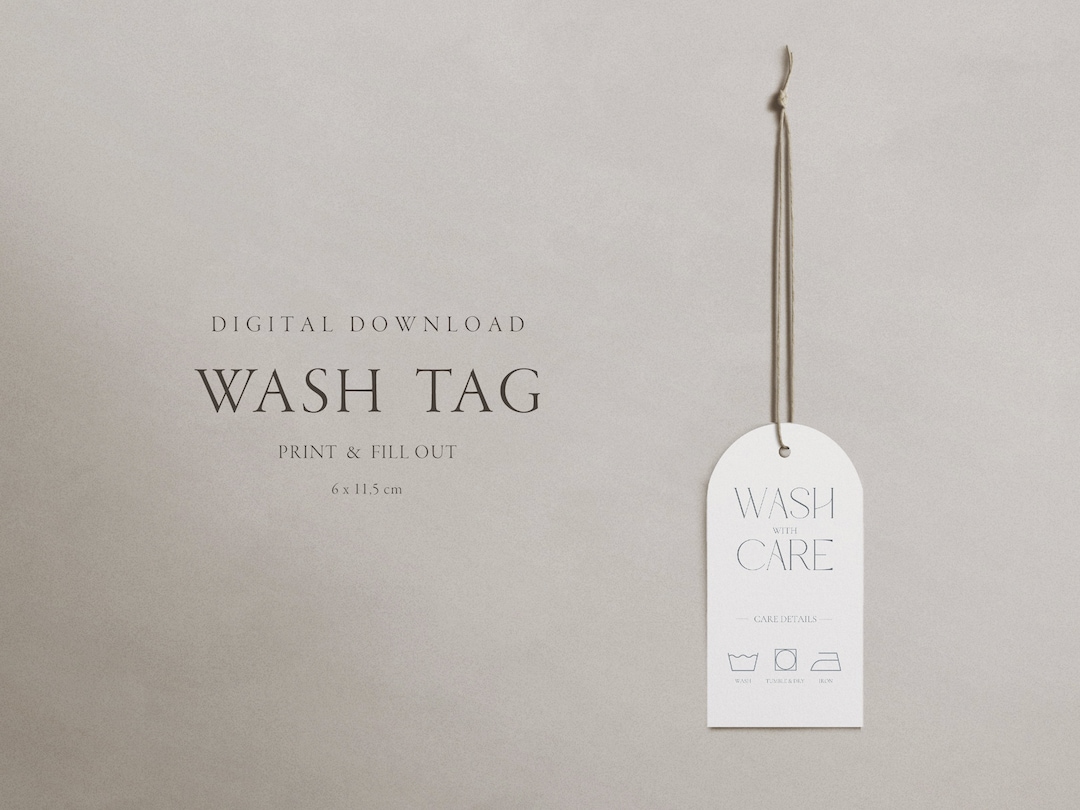 Printable Wash Care Detail Tag - Handmade Care Tag Template, PDF Label ...