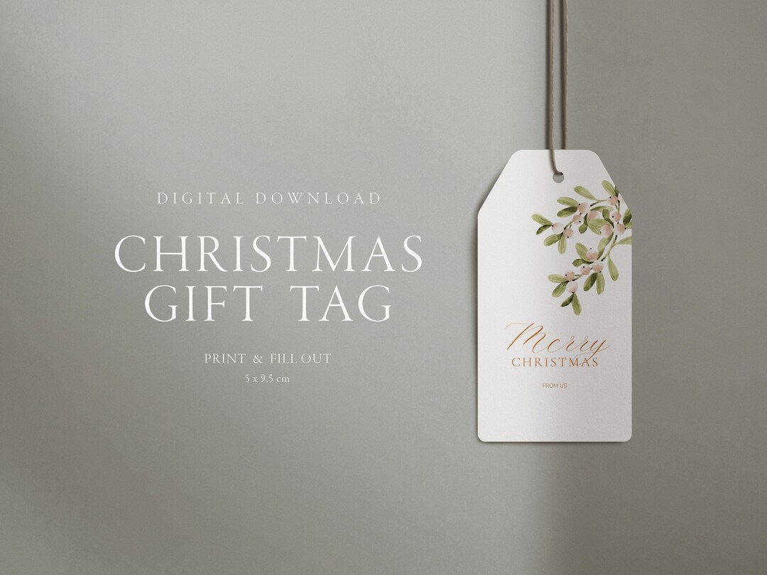 Christmas Gift Tag Instant Download Holiday Gift Tag Personalize Gift ...