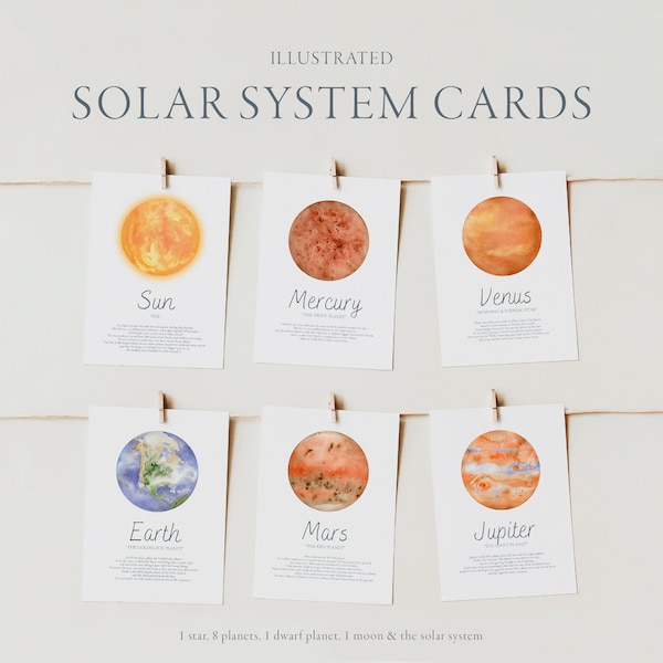 Solar System Flash Cards - Etsy UK
