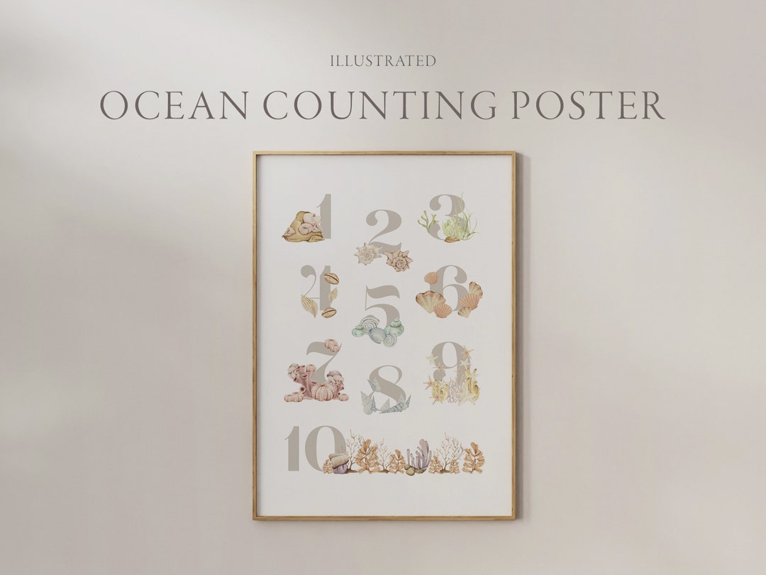 Ocean Animal Counting Poster - Numbers 1 to 10 - Montessori Printable ...