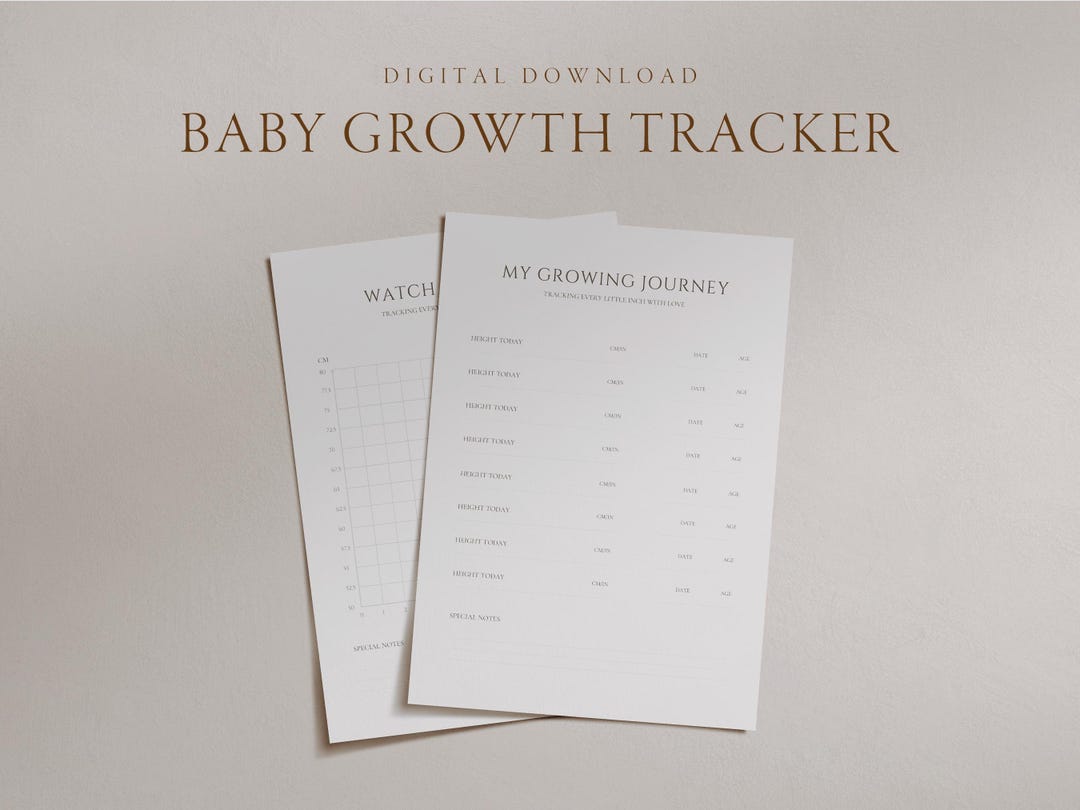 Baby Growth Tracker Printable - Baby Height Chart Journal - Watch Me ...