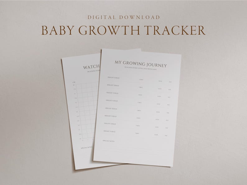 Baby Growth Tracker Printable - Baby Height Chart Journal - Watch Me ...