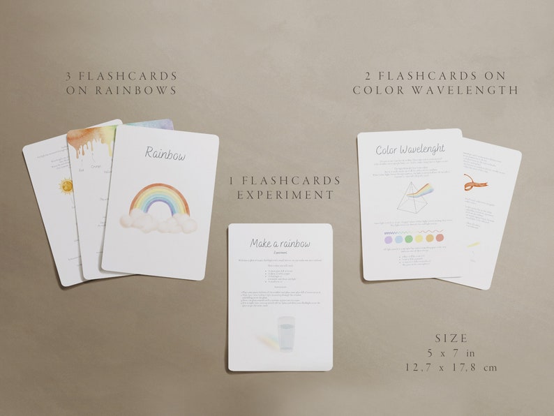 Rainbow and Color Wavelength Cards | Montessori Flashcards | Pre-school ...