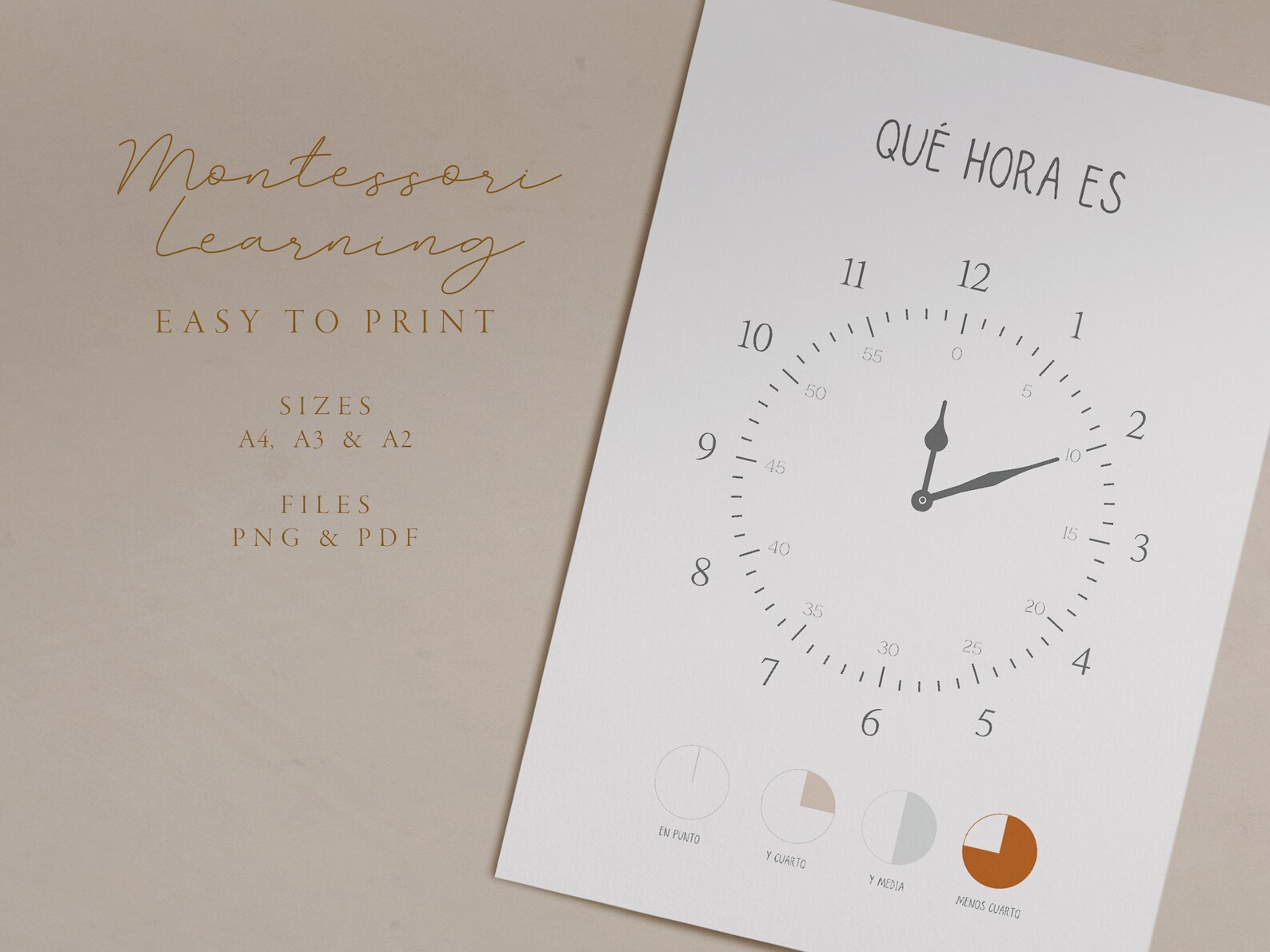 Qué Hora Es - Telling Time Poster - Spanish Language - Educational ...