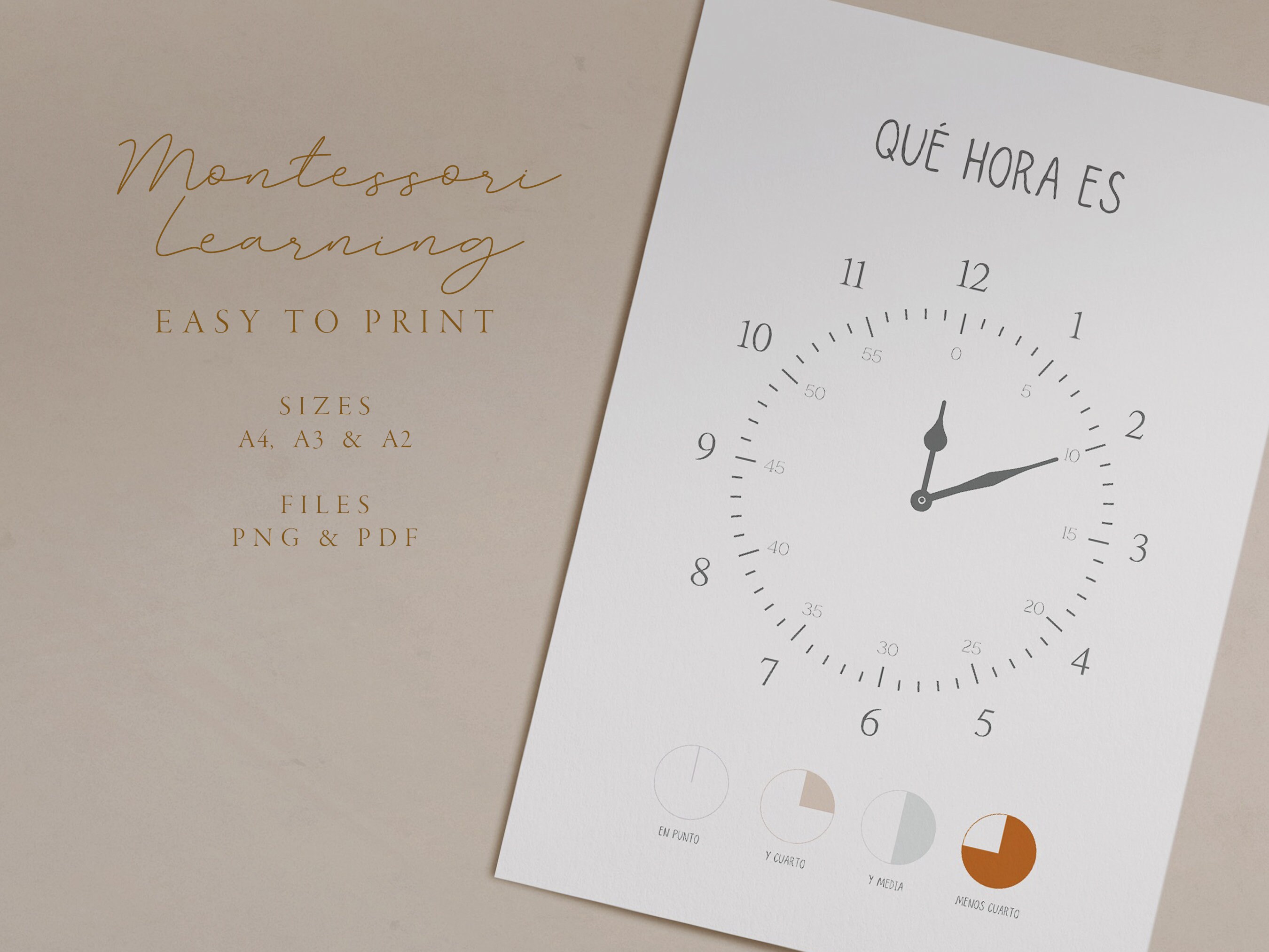 Qué Hora Es - Telling Time Poster - Spanish Language - Educational ...