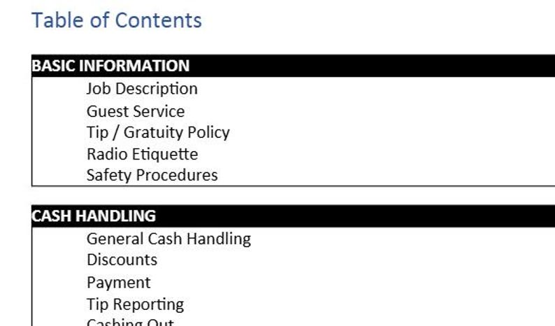 Standard Operating Procedure Templates Bundle (restaurant/family ...