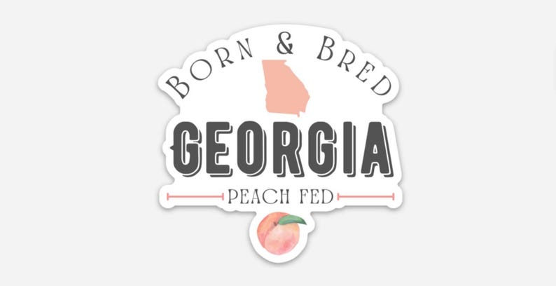Georgia Sticker – Peach State Vinyl Decal | Travel Souvenir Gift ...