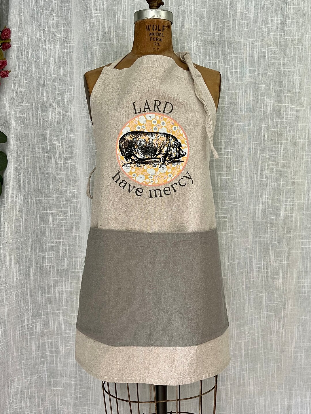 Funny Pig Apron | Lard Have Mercy Apron | Farmhouse Kitchen Humor ...