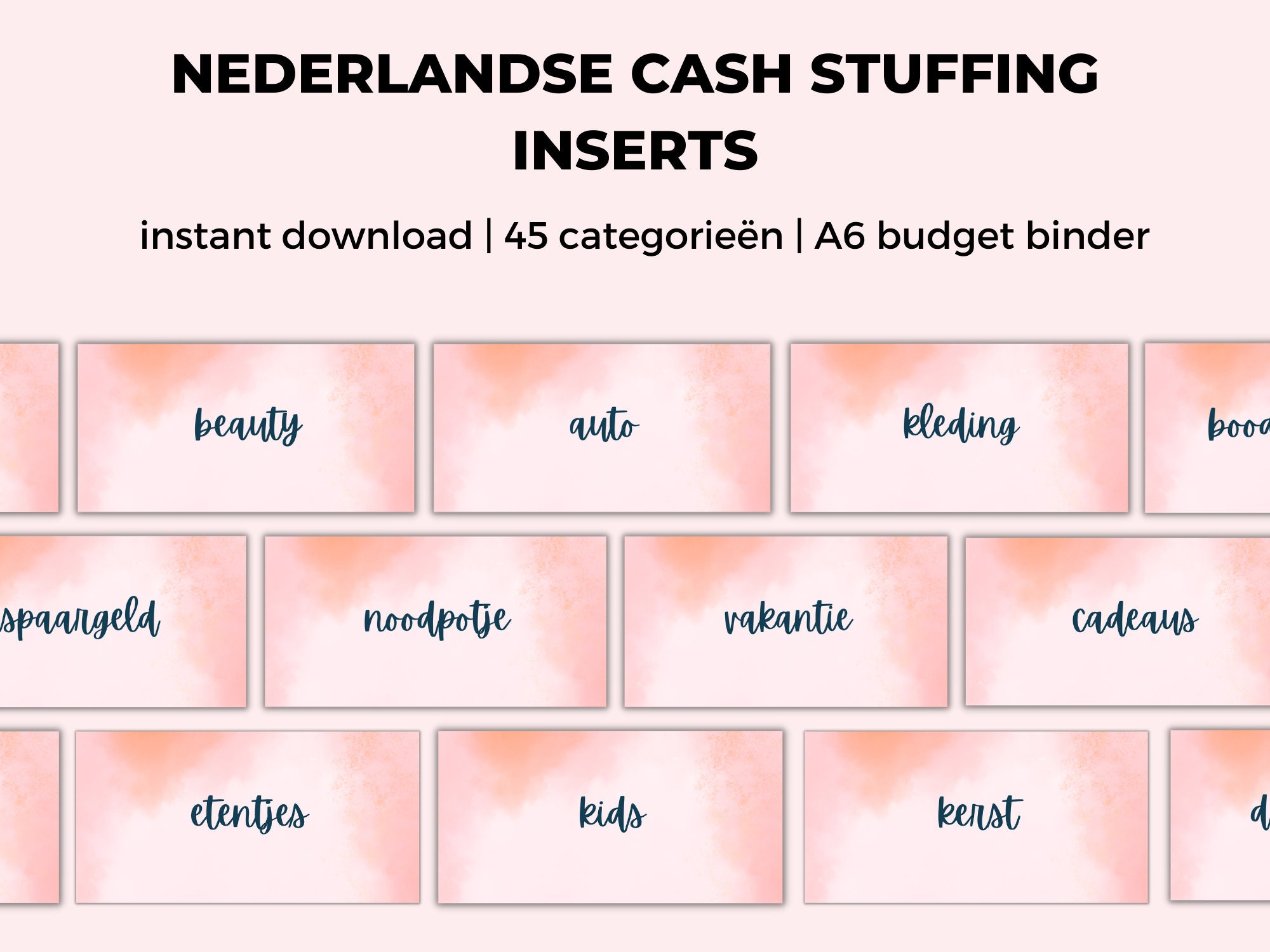 Cash Stuffing Nederlands Voor A6 Budget Binder | NL Inserts ...