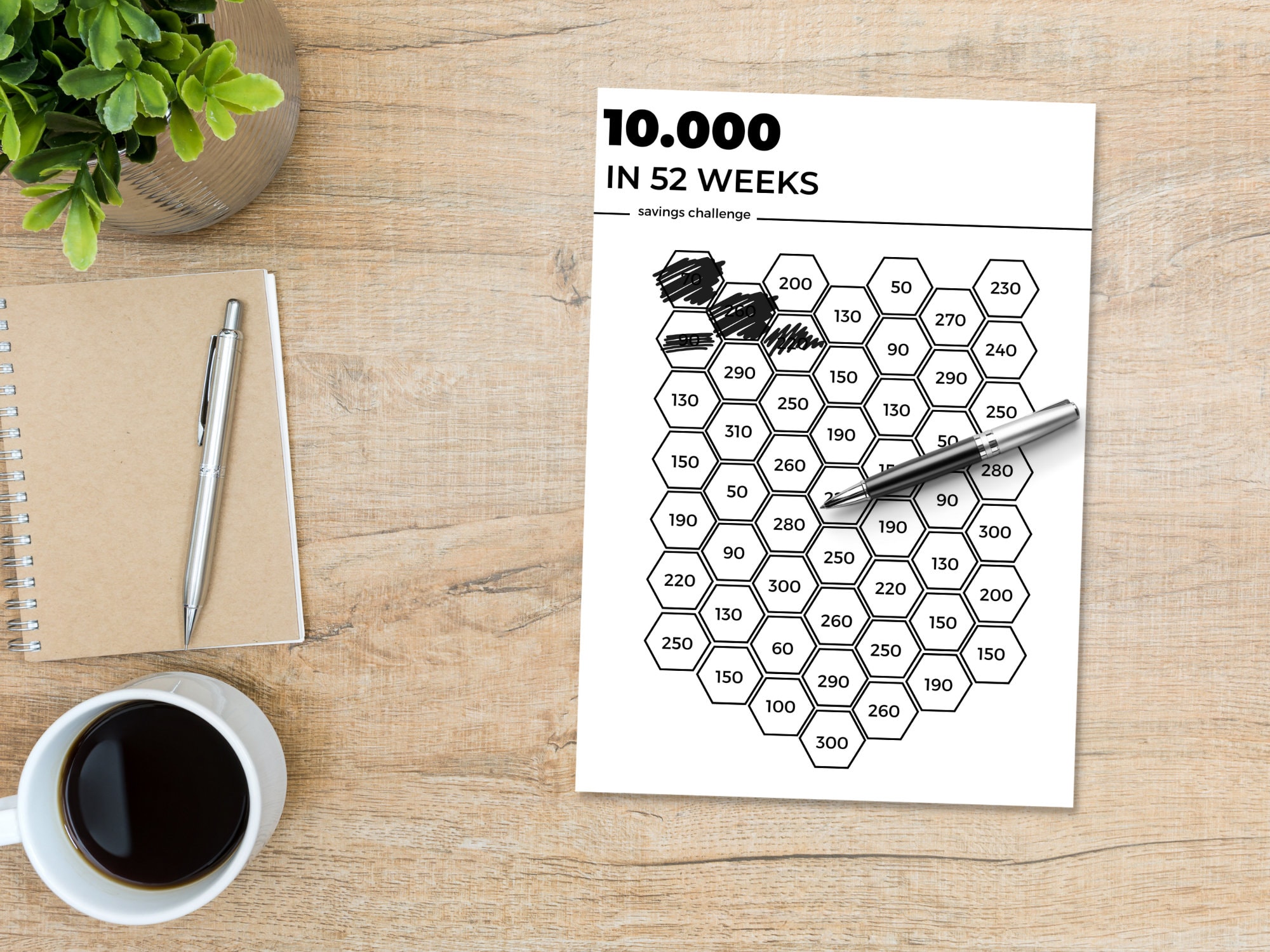 12 Month Savings Challenge Printable | Save 10K in 52 Weeks | Saving ...