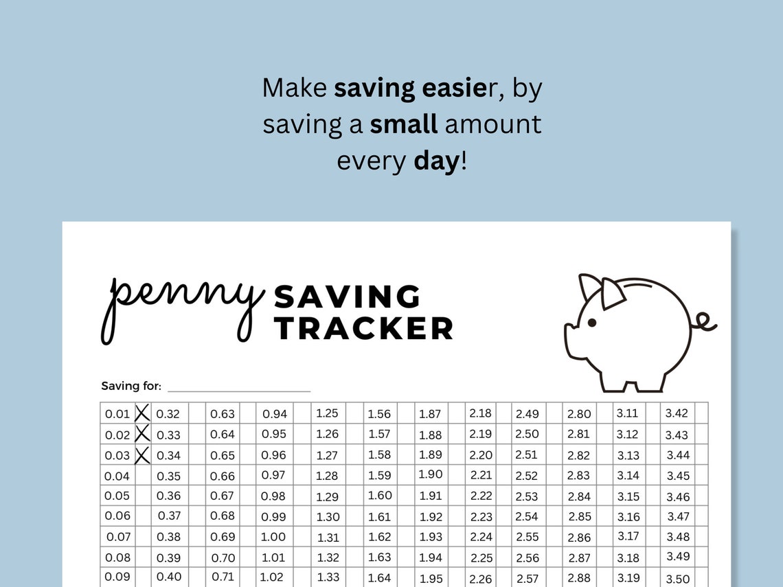 Penny Saving Challenge | 1p Saving Challenge | Daily Savings Tracker ...