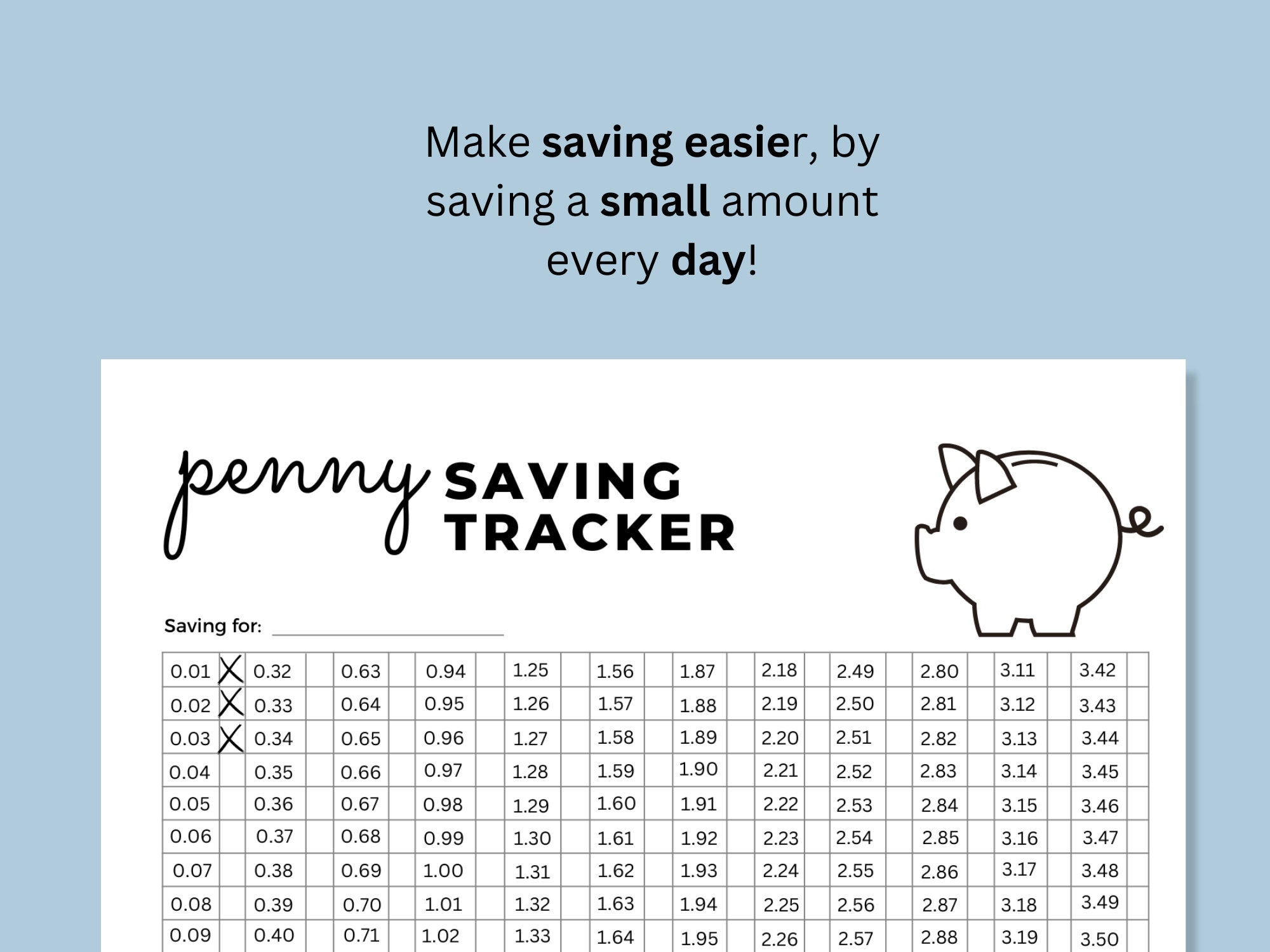 Penny Saving Challenge 1p Saving Challenge Daily Savings - Etsy