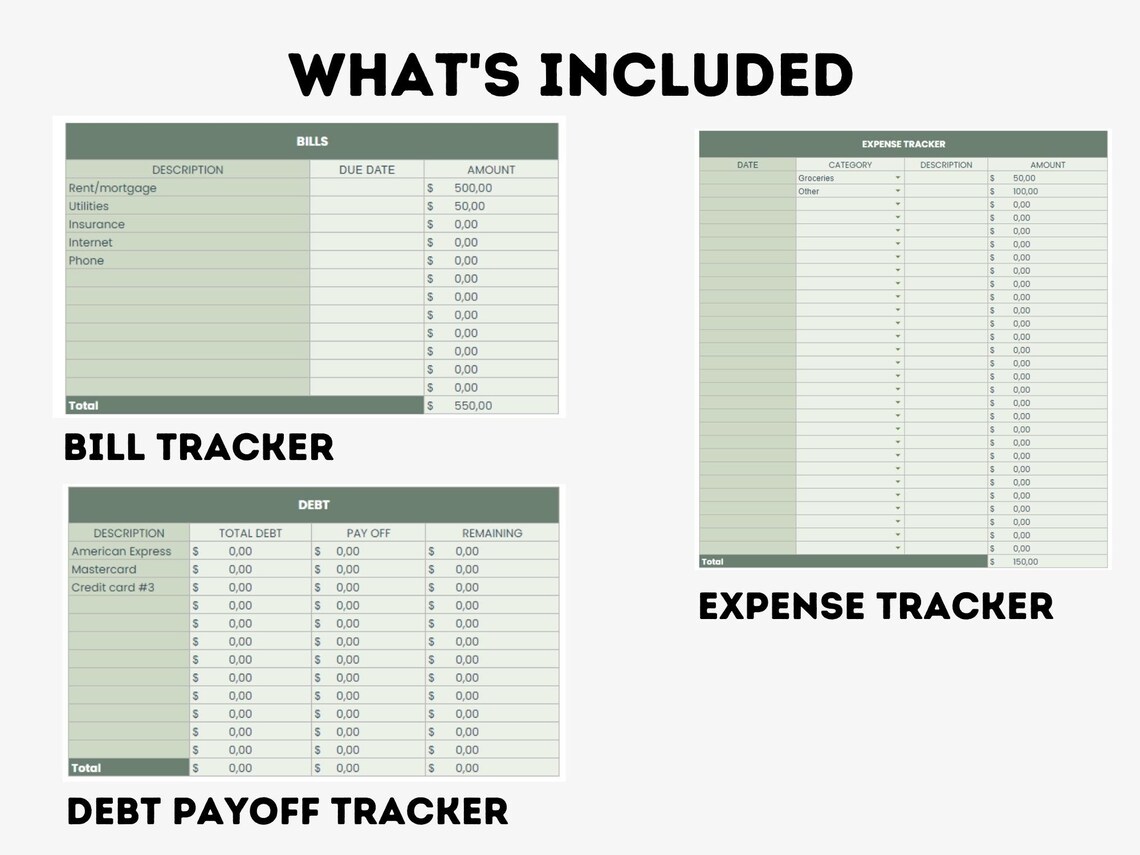 Annual Budget Spreadsheet 12 Monthly Tabs Calculations Done for You ...
