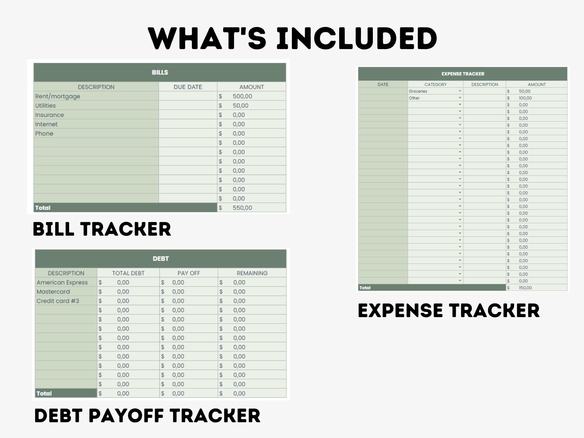 Annual Budget Spreadsheet 12 Monthly Tabs Calculations Done for You ...