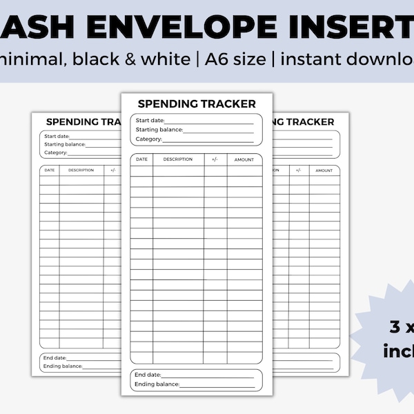 Expense Trackers for A6 Binder - Etsy