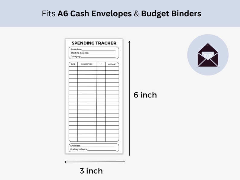 Cash Envelope Inserts Budget Binder Inserts A6 Cash - Etsy