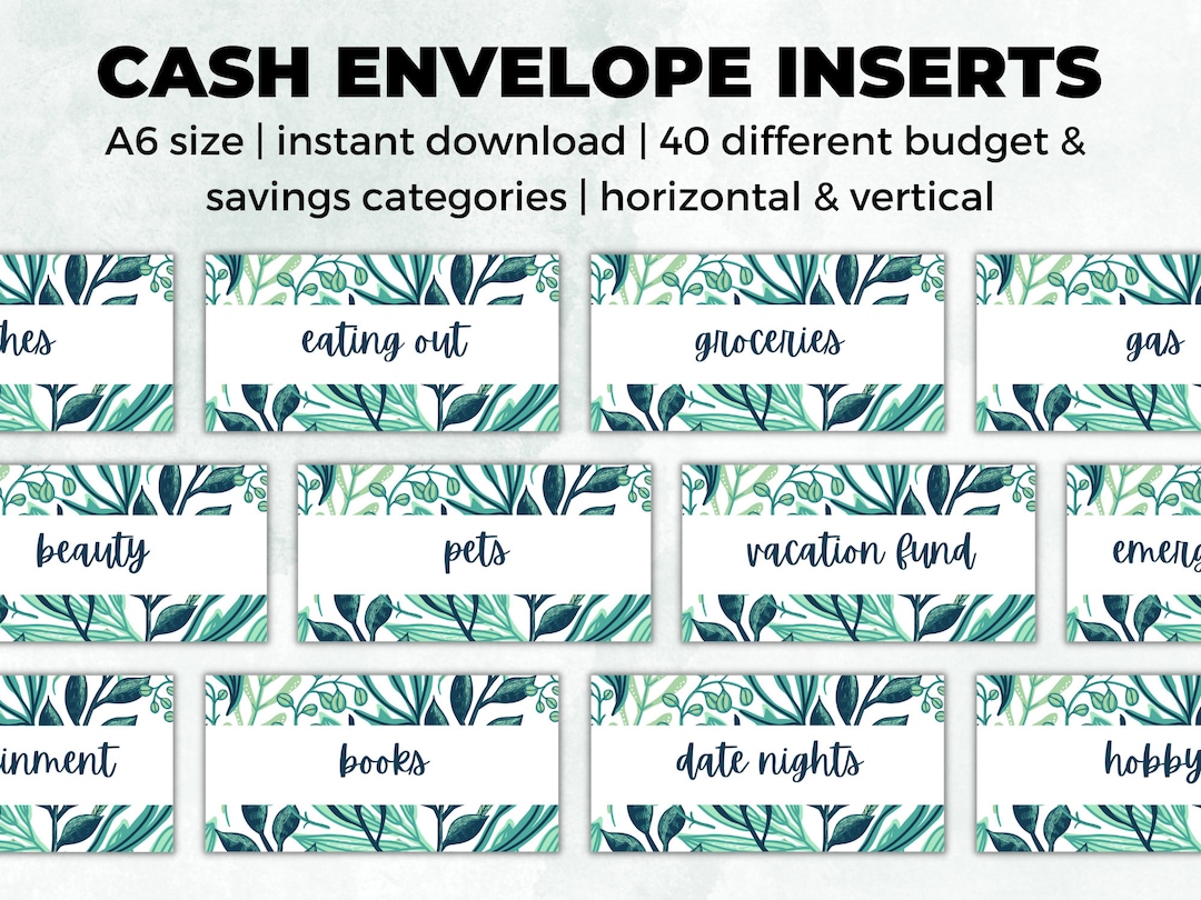 Printable Cash Envelopes Inserts for Cash Stuffing | Budget Binder ...