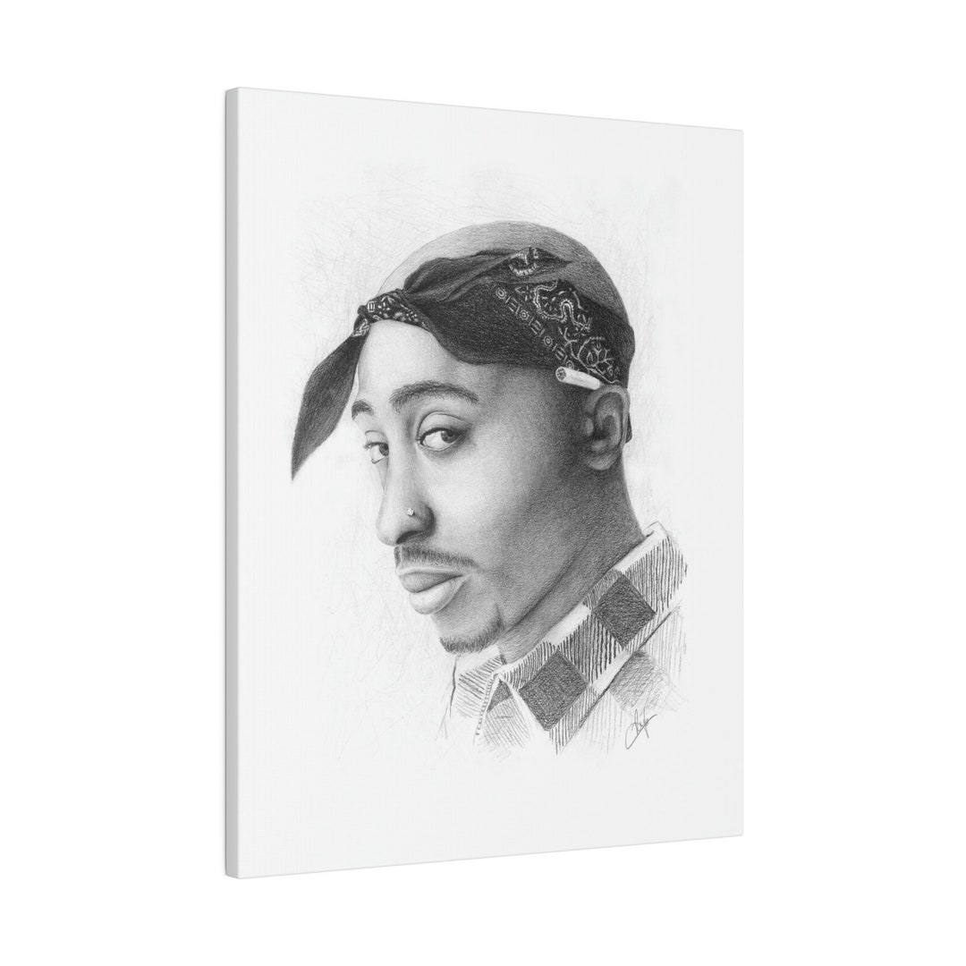 Beautiful 2pac Tupac Shakur Sketch Art Hip Hop Rap Original Print Matte ...