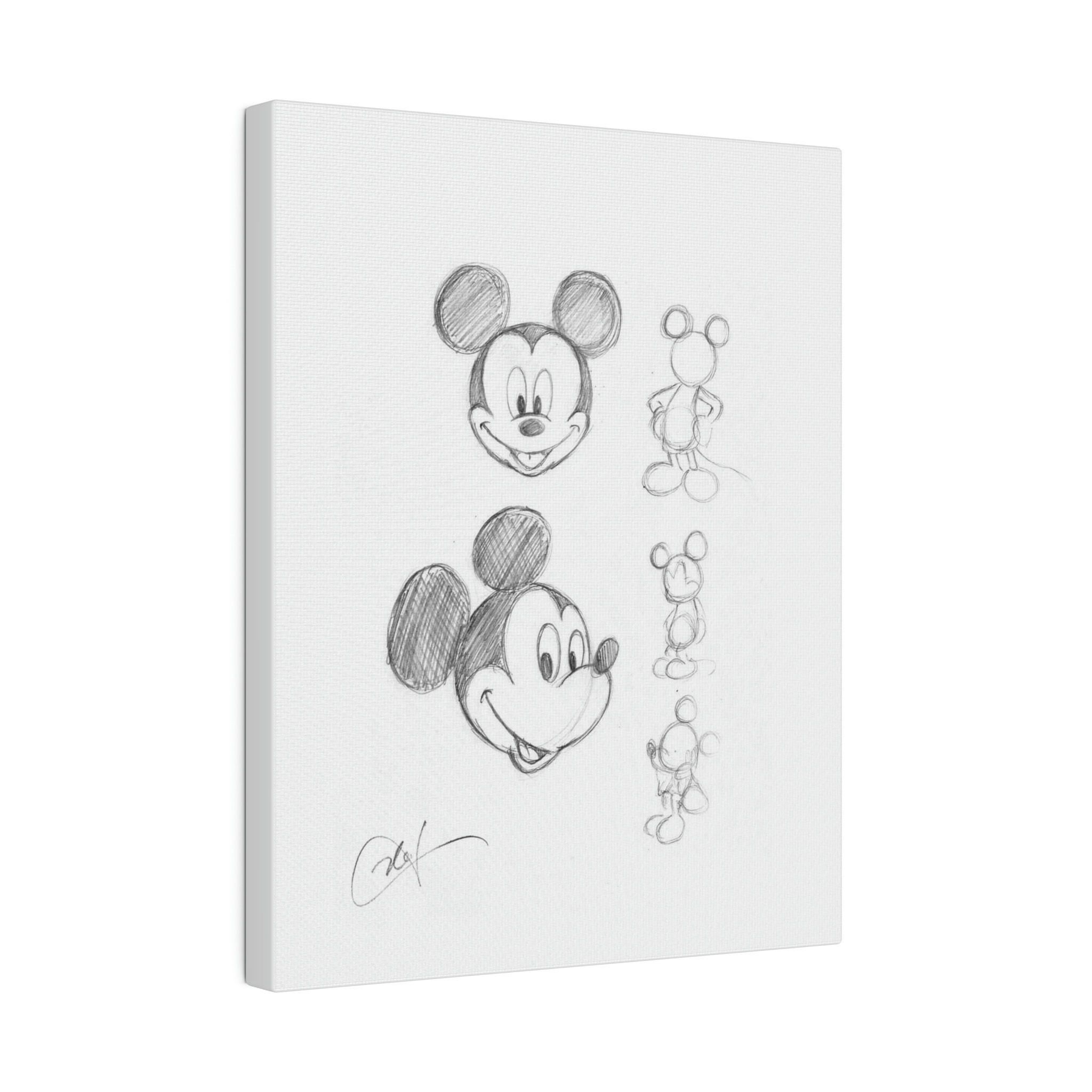 Mickey Mouse Original Sketch Drawing Disney Print Matte Canvas ...