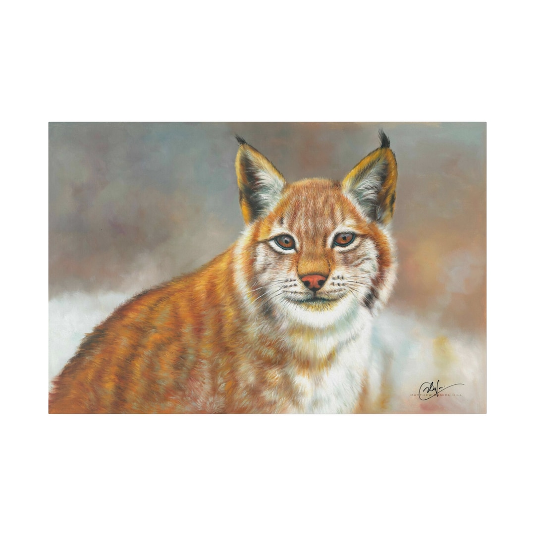 Eurasian Lynx Wildlife Art Print - Stretched Matte Canvas - Etsy