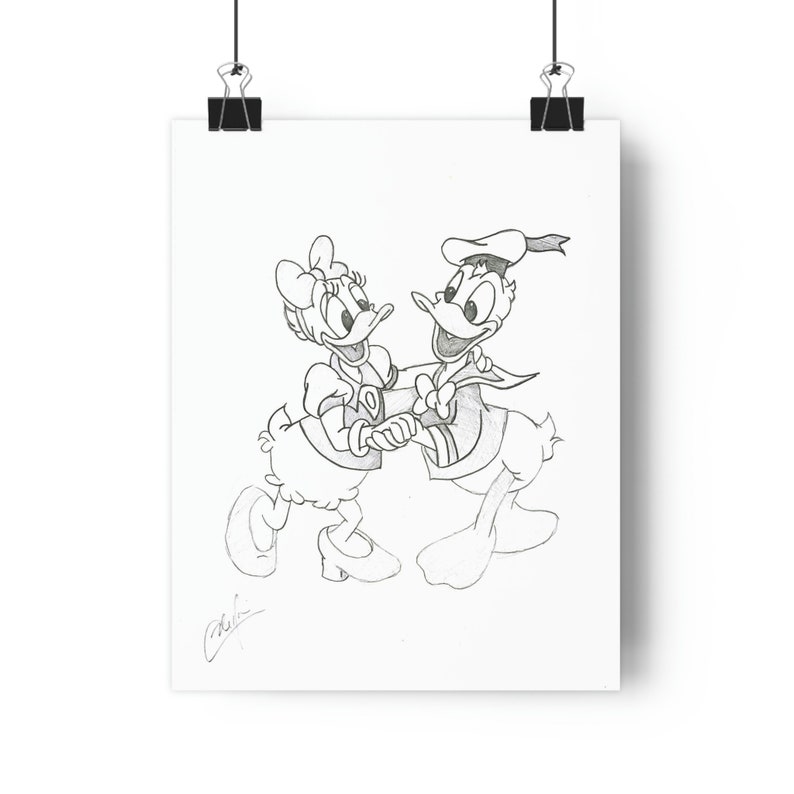 Beautiful Donald Duck & Daisy Duck Sketch Art Disney Original - Etsy