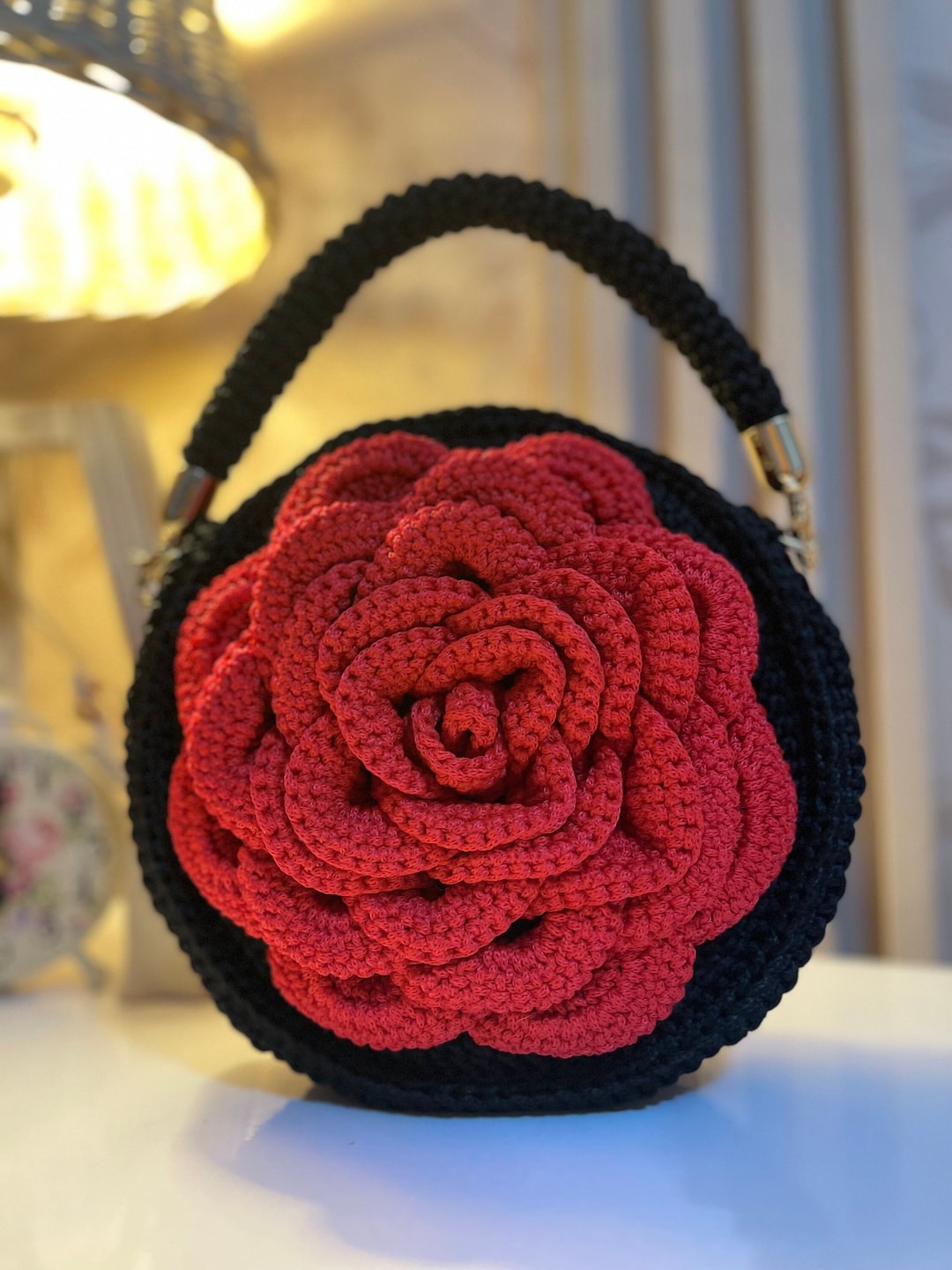 Rose Flower Bag, Small Clutch Purse, Floral Tote Bag, Mini Pouch - Etsy