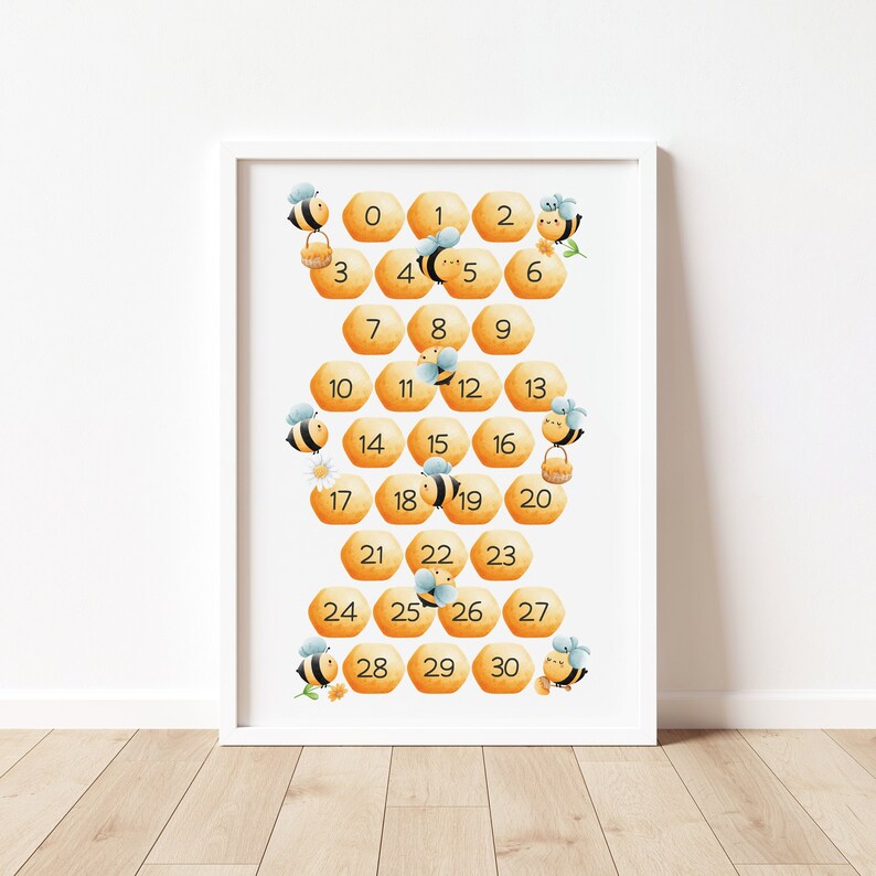 Honey Bee Alphabet and Numbers Posters, Montessori Classroom Decor ...