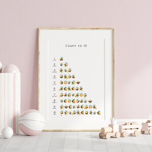 Honey Beecount to 10, Numbers 1-10 Poster, PRINTABLE Educational Wall ...